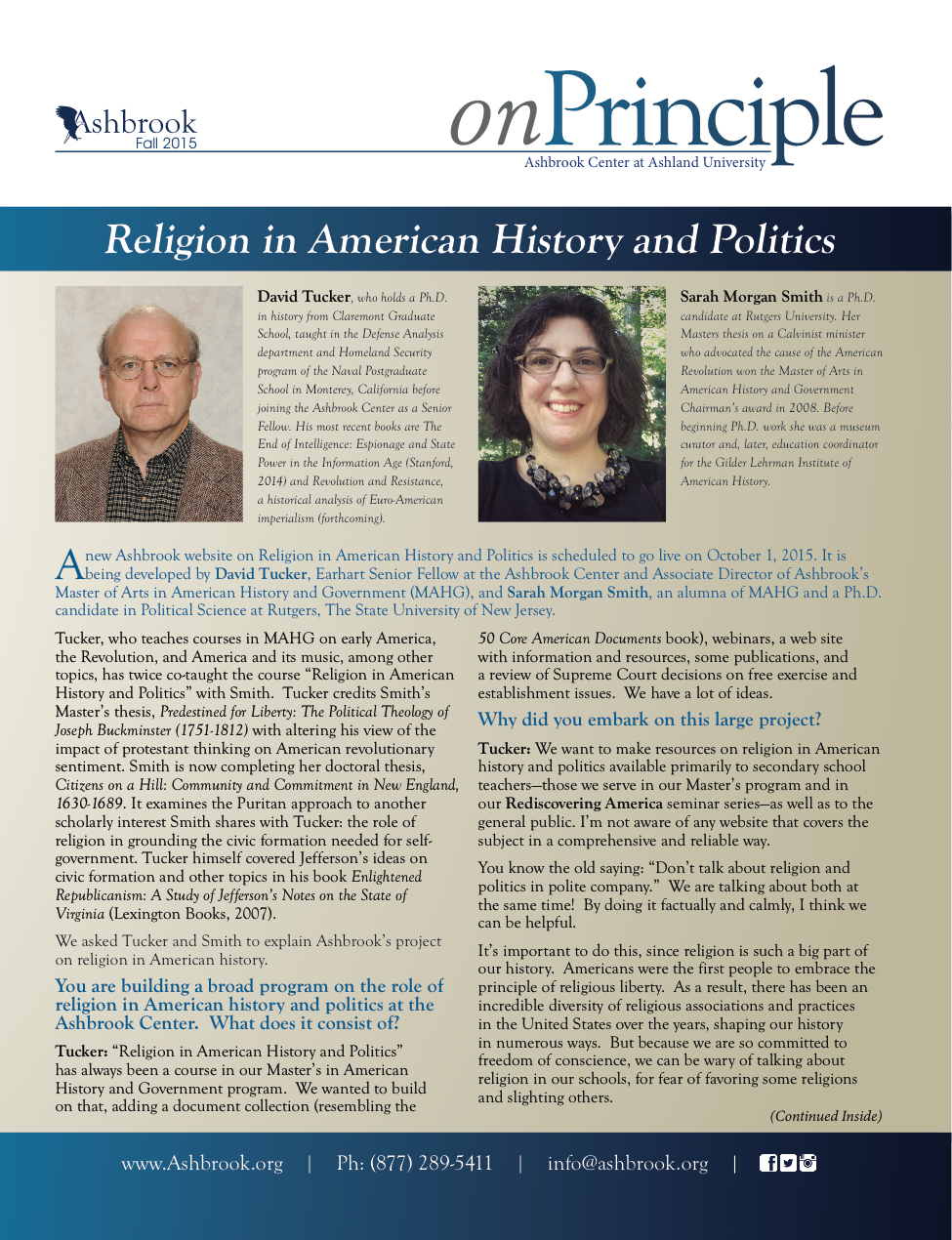 Religion in American History and Politics - Ashbrook
